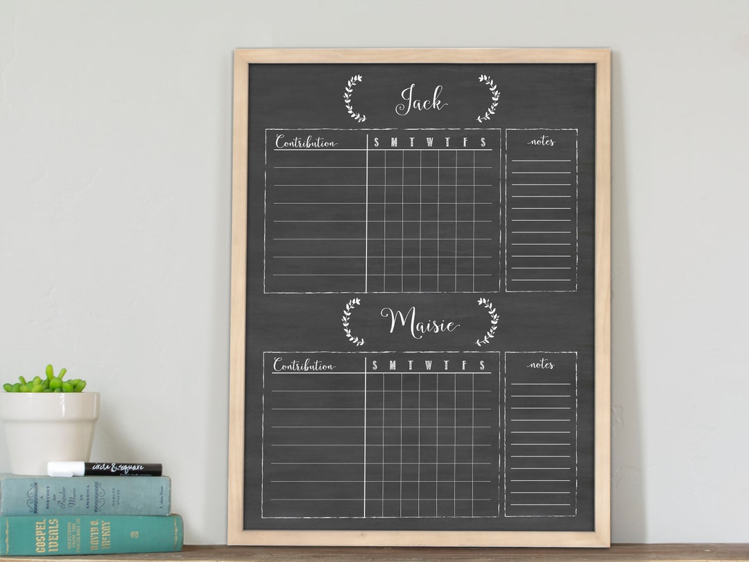 Chore Chart, Dry Erase Chore Chart , Framed Chore Chart , Chore Chart ...