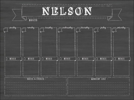 Personalized Calendar Weekly Calendar 24x18 | Etsy