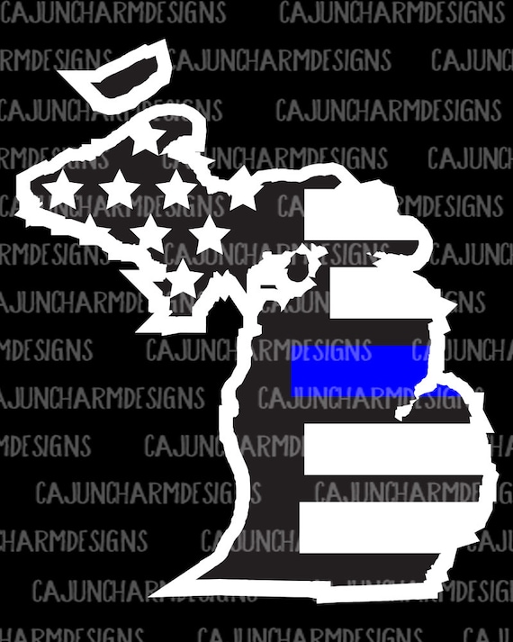 Michigan Blue Line SVG PNG Cut File | Etsy