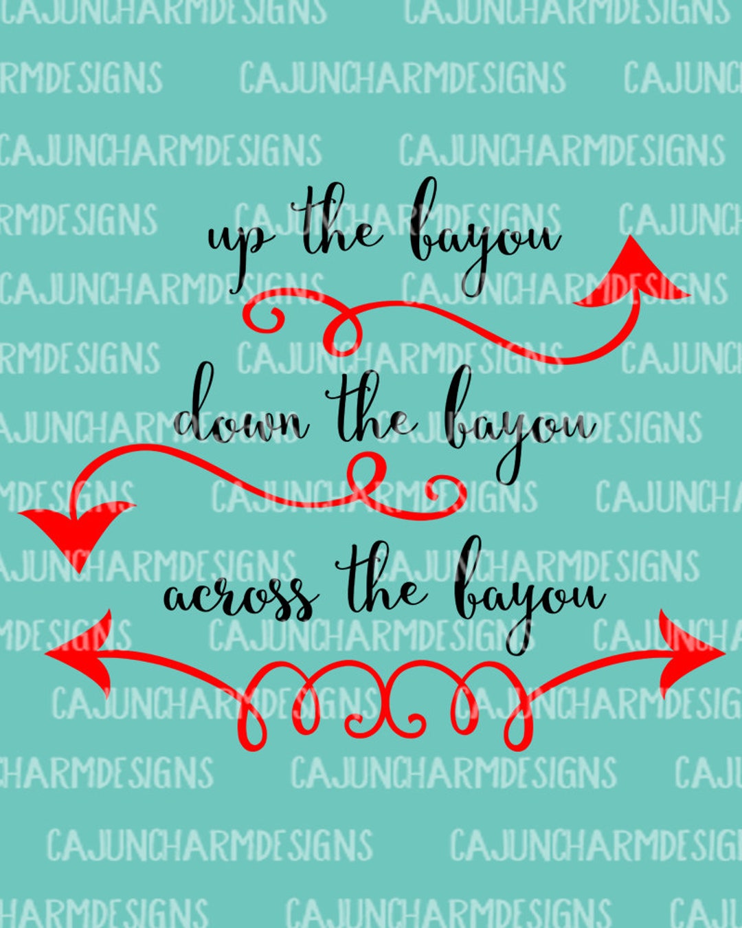 Up the Bayou, Down the Bayou, Across the Bayou SVG, Silhouette Cricut ...