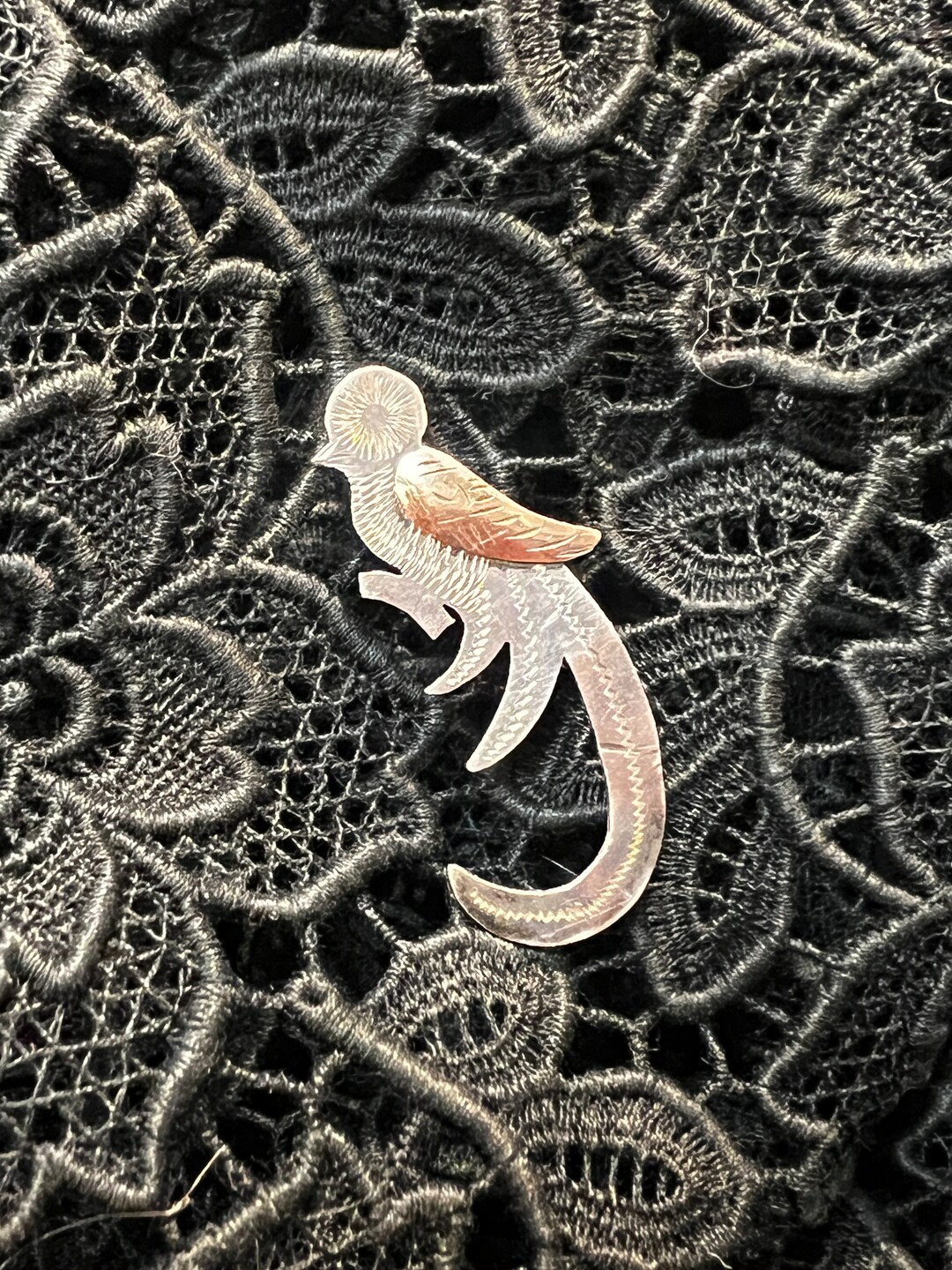 Handmade Sterling Silver Bird Pin: Stamped Golden Wing - Etsy