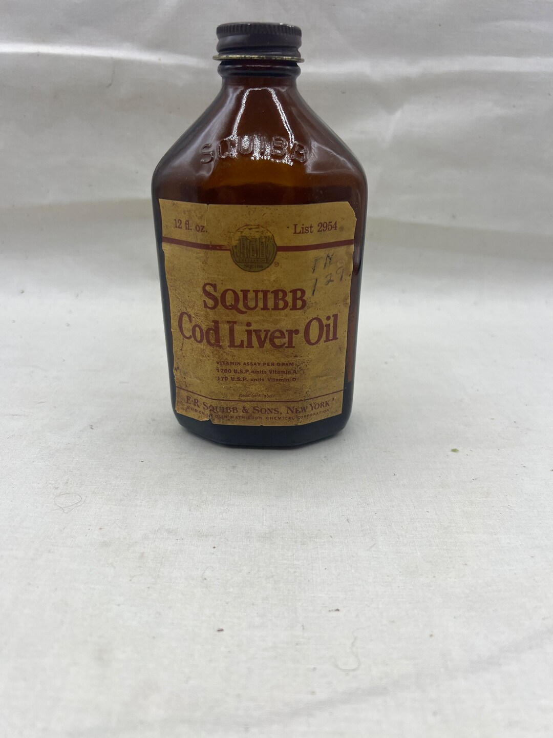 Vintage Bottle- Squibb Cod Liver Oil - Free Shipping - Etsy