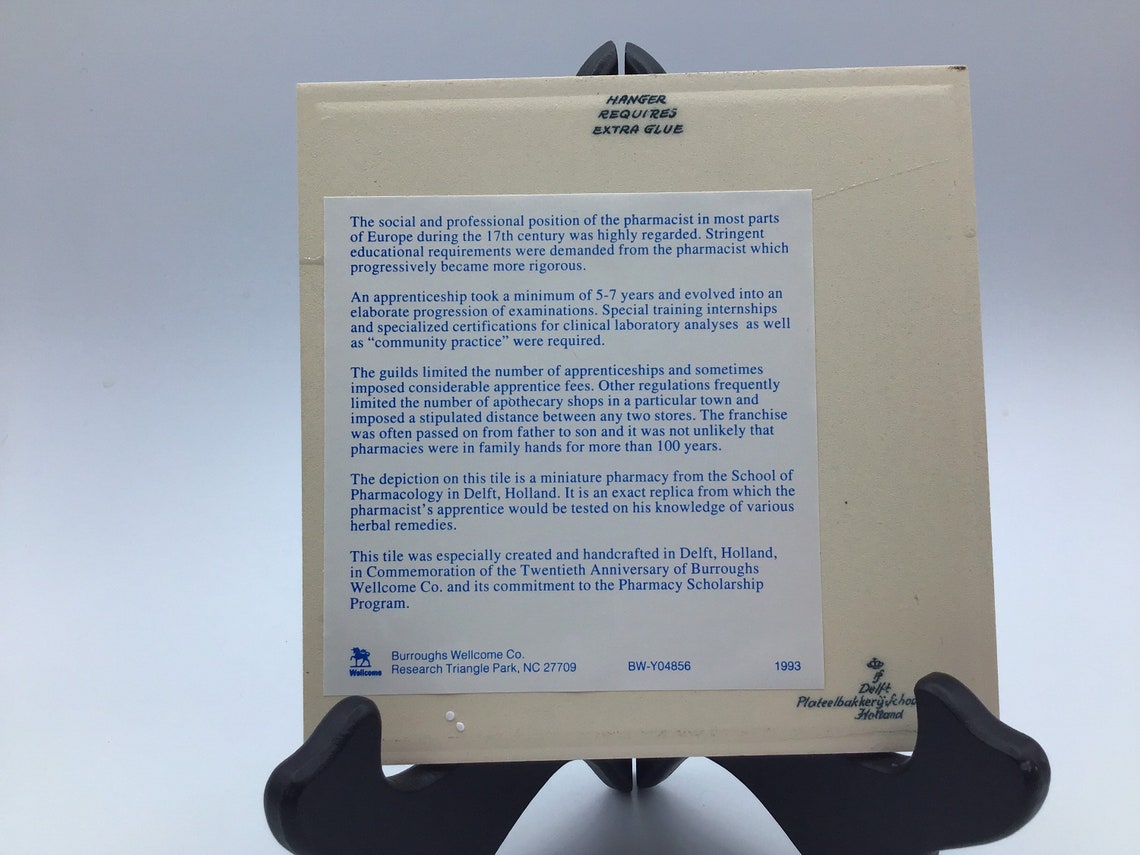 Pill Tile Replica C.1993 Apothecary Pharmacy Scholarship - Etsy
