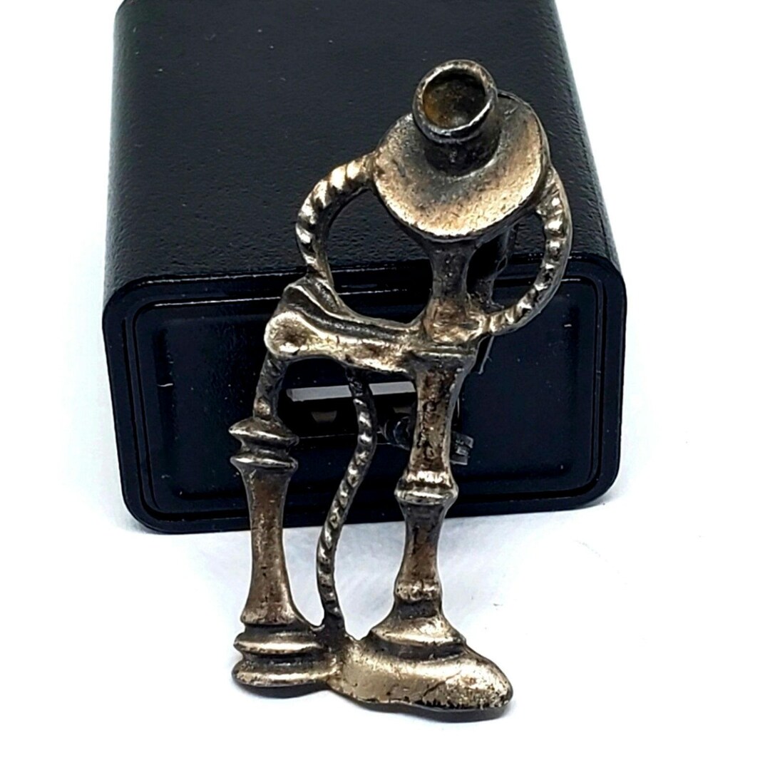 Vintage Pewter Candlestick Phone Brooch Pin~signed JASON - Etsy