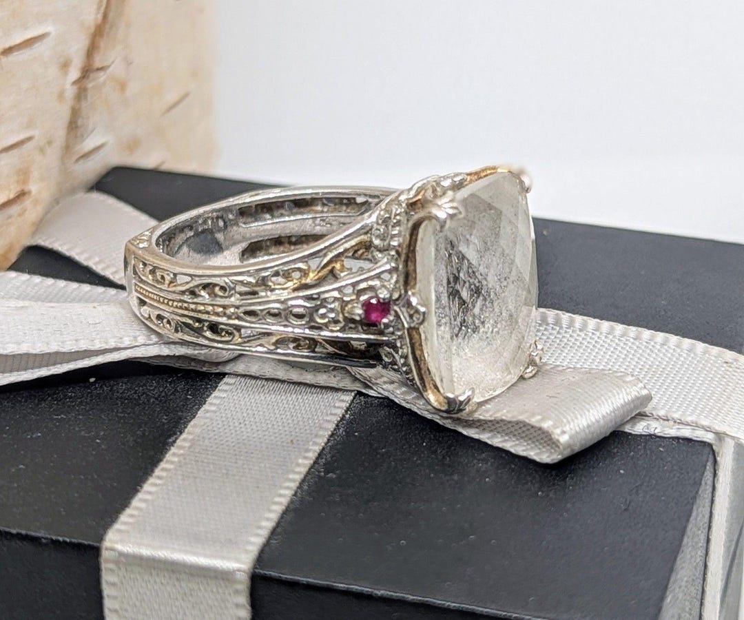 Michael Valitutti Gems En Vogue White Quartz Rhodolite Garnet Silver ...