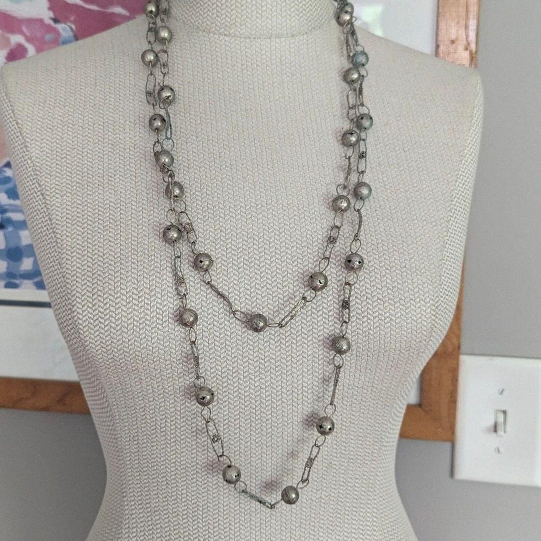 Down to Xjabelle~isabella Springmuhl 100% Silver Simple Beaded String ...