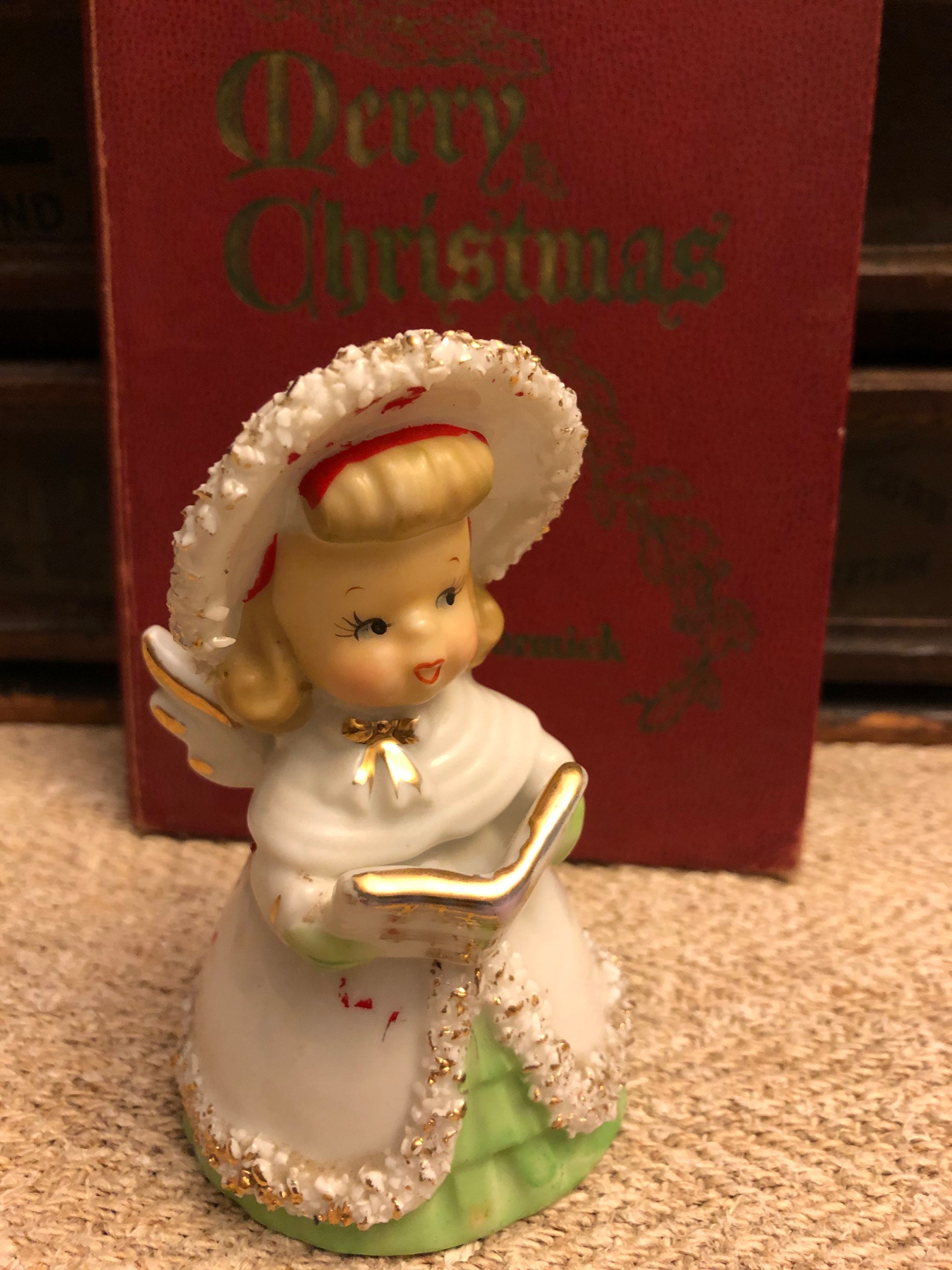 Vintage Lefton Caroling Angel Bell | Etsy