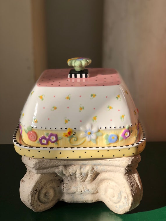 made in Japan. Vintage White Enamel with Pink Floral Pattern Kobe TM ...