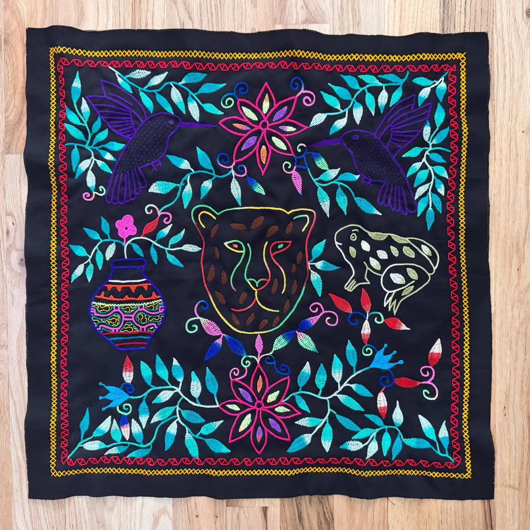 Shipibo Tapestry Icaros Jaguar Frog Hummingbird Ayahuasca Visionary ...