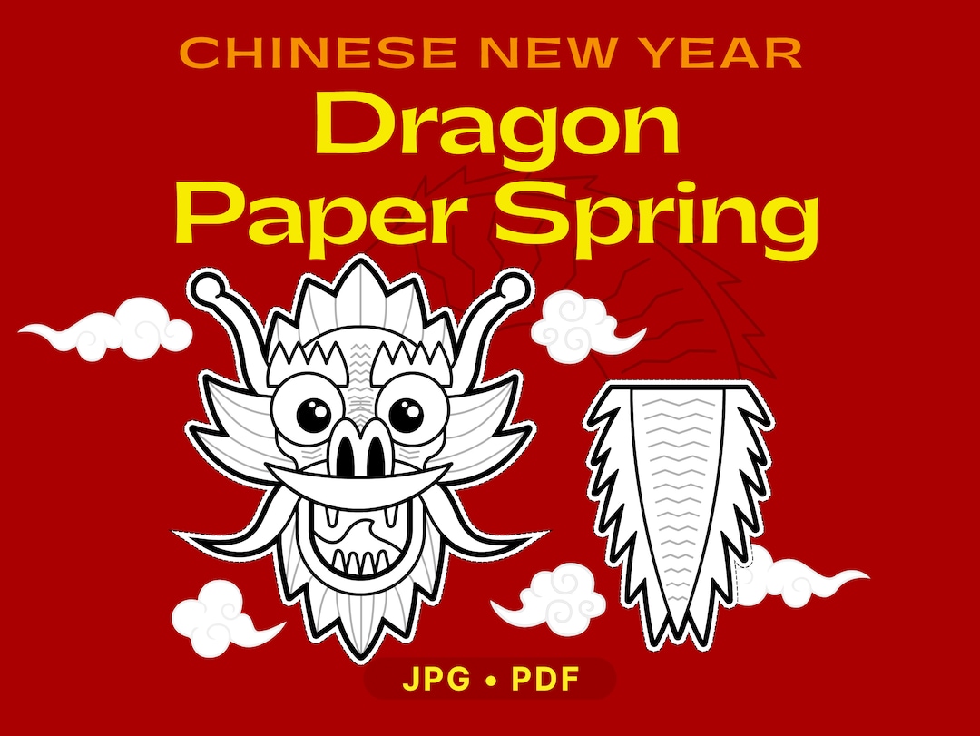 Chinese Dragon Paper Spring Activity Sheet - Etsy