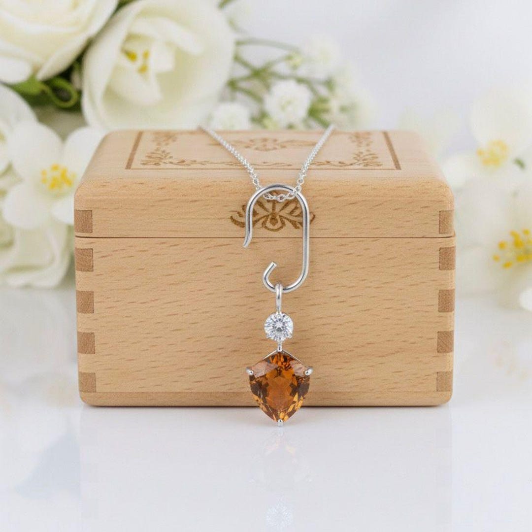 Shield Shape Golden Citrine Pendant Platinum Over 925 Sterling Silver ...