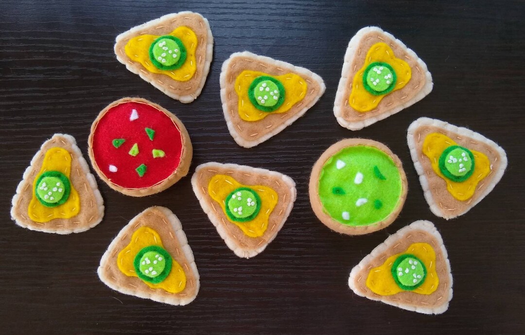 Felt Food Set, Felt Nacho Chips, Spring Toy, Summer Toy, Pretend Play ...