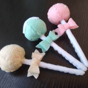 Felt Cake Pops, Felt Food Set, Felt Lollipops, Spring Toy, Summer Toy ...