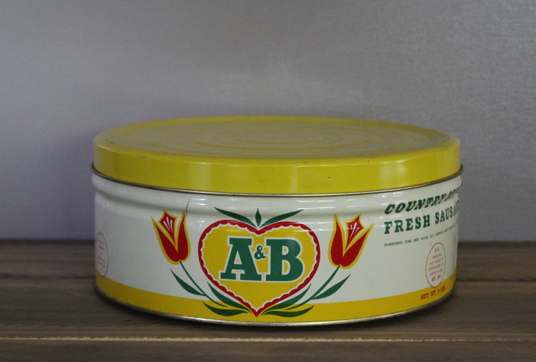 A&B Country Style Fresh Sausage Tin Allentown PA 9 LB Tin - Etsy