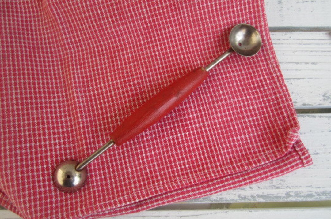 Vintage Melon Baller Vintage Kitchen Tool Red Wood Handle Vintage Melon ...