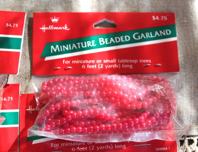 3 Packages of Miniature Beaded Garland From Hallmark - Etsy