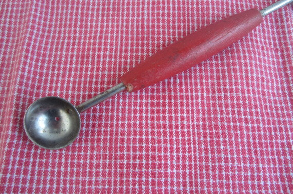 Vintage Melon Baller Vintage Kitchen Tool Red Wood Handle | Etsy