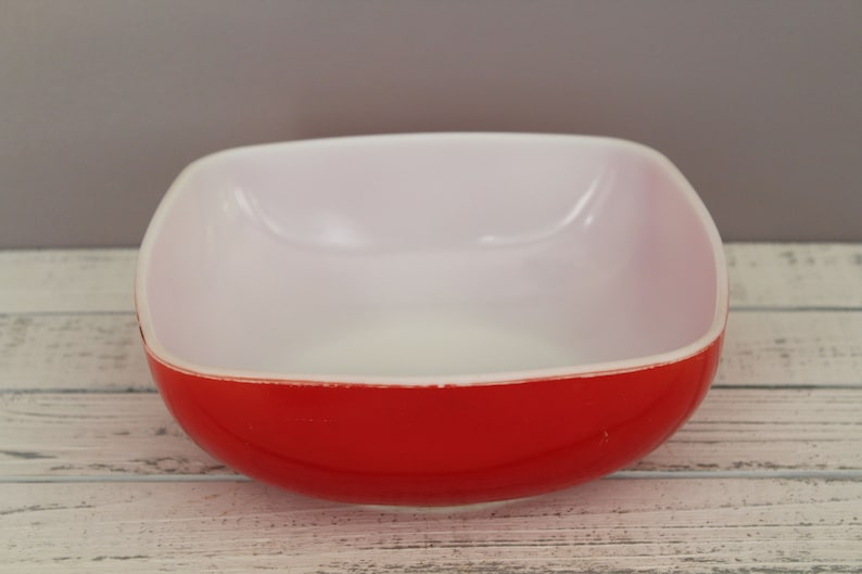Pyrex Hostess Square Bowl Red 525-B Red 025 2 1/2 Quart | Etsy