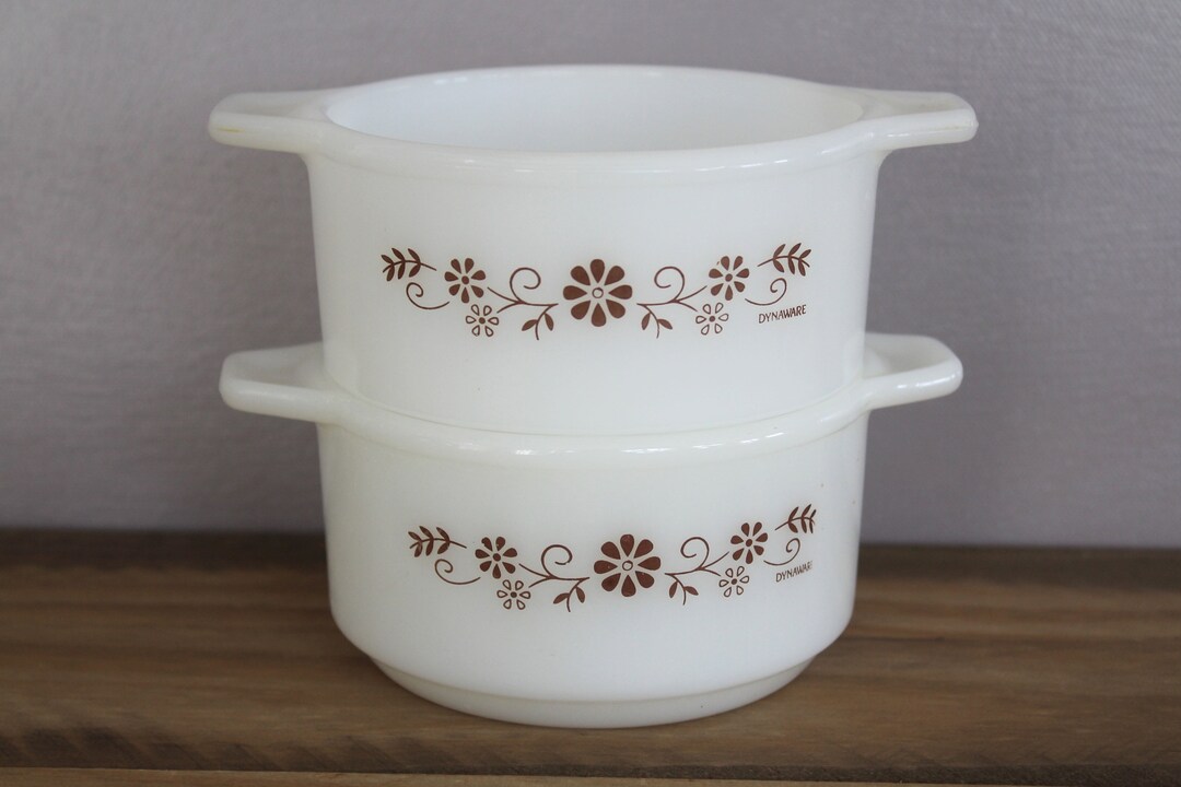 Two Vintage Dynaware Custard Dishes Tiny Single Serve Casserole Dishes ...