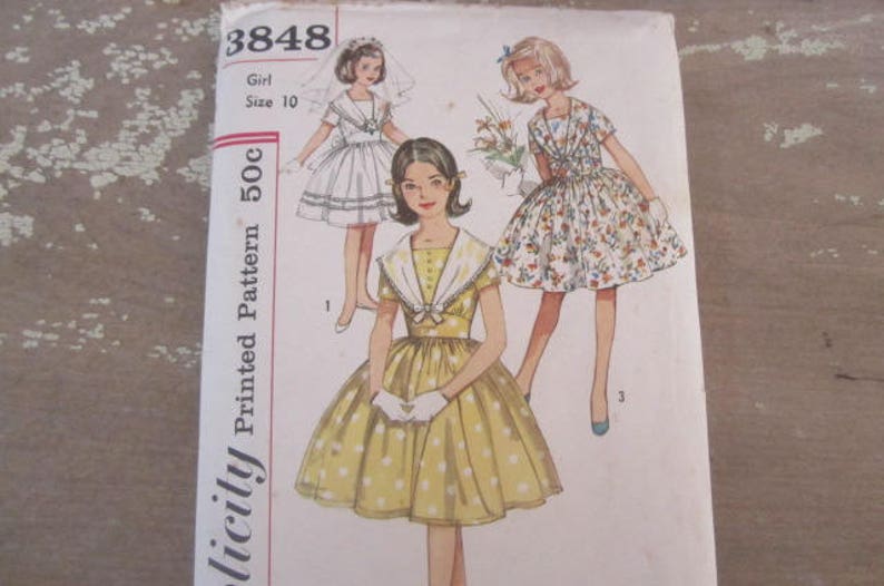 Vintage Simplicity 3848 Printed Sewing Pattern 1960 Child Size | Etsy