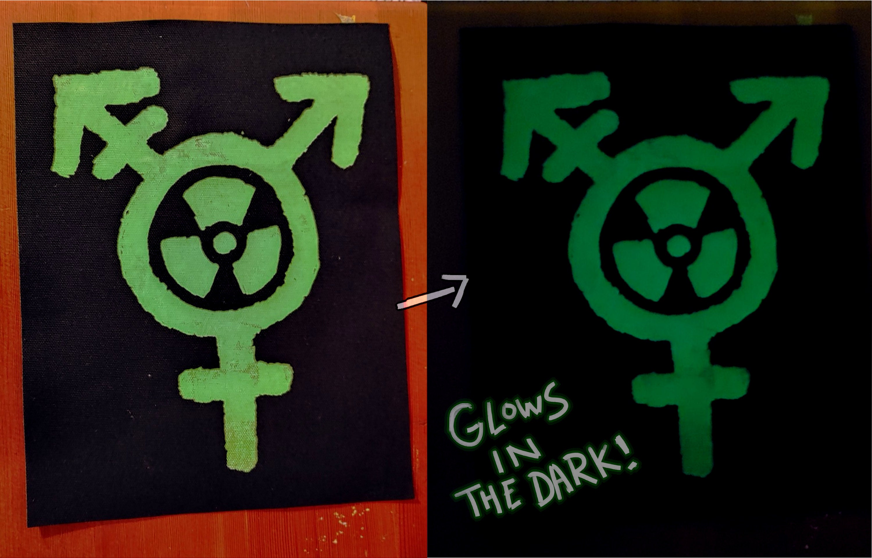 RADIOACTIVE TRANS SYMBOL Large Punk Diy Back Patch | Etsy