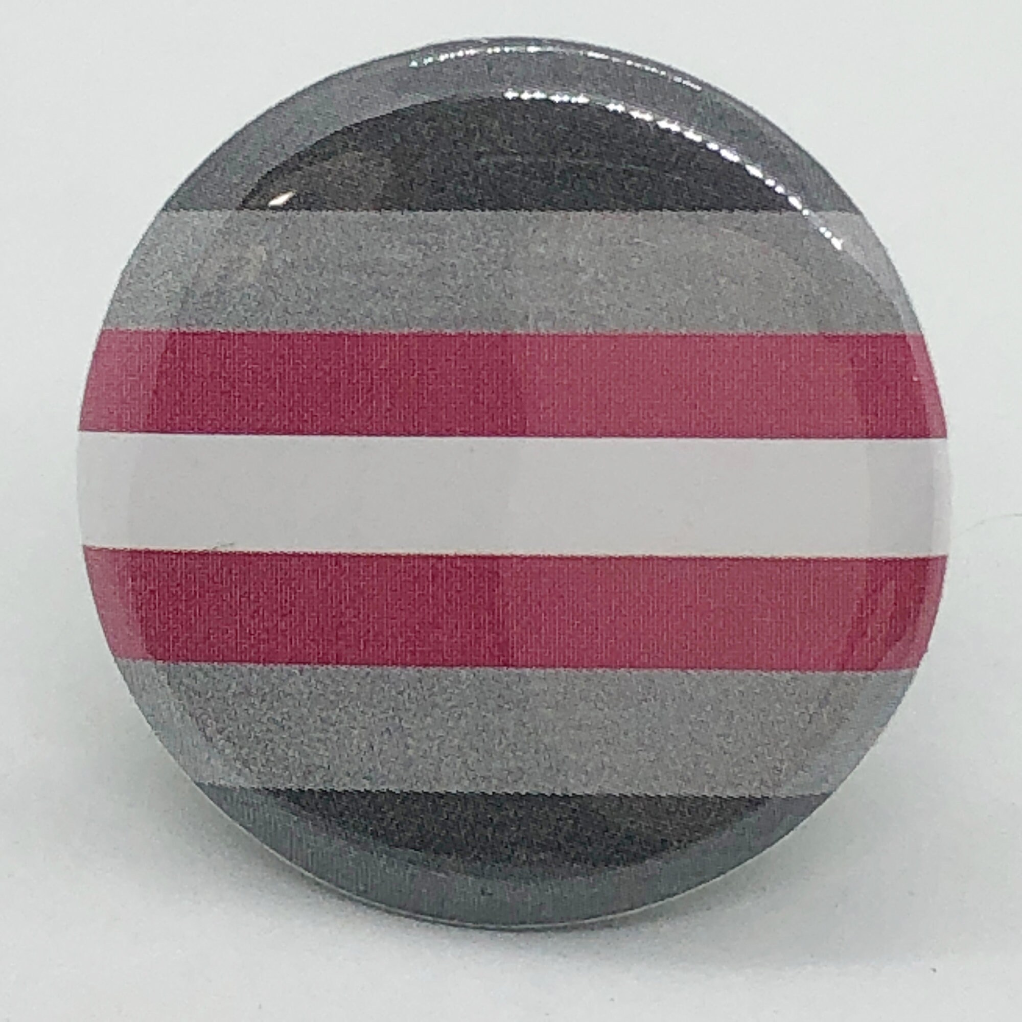 Demigender pink Flag or Heart 1 1/4 Inch Pin or Magnet or Keychain or ...