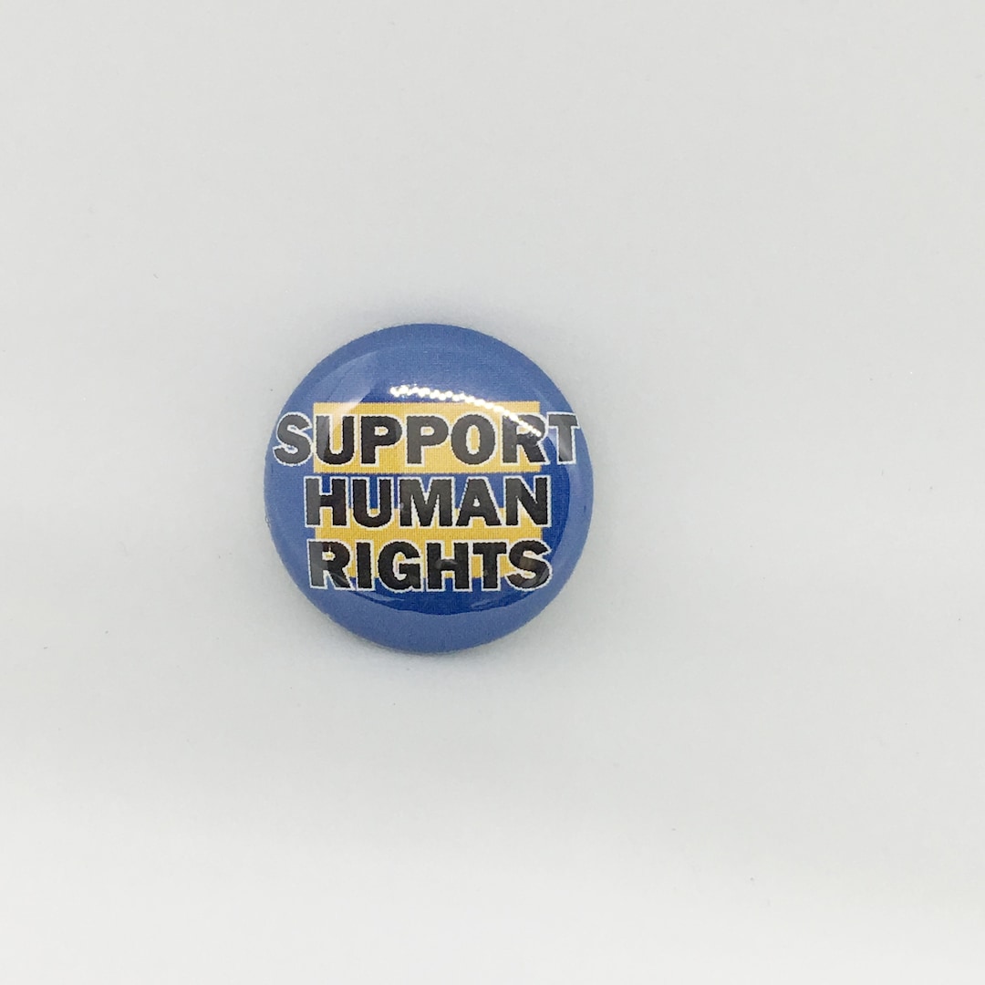 Support Human Rights human Rights Flag Blue 1 Inch Pin or Keychain or ...