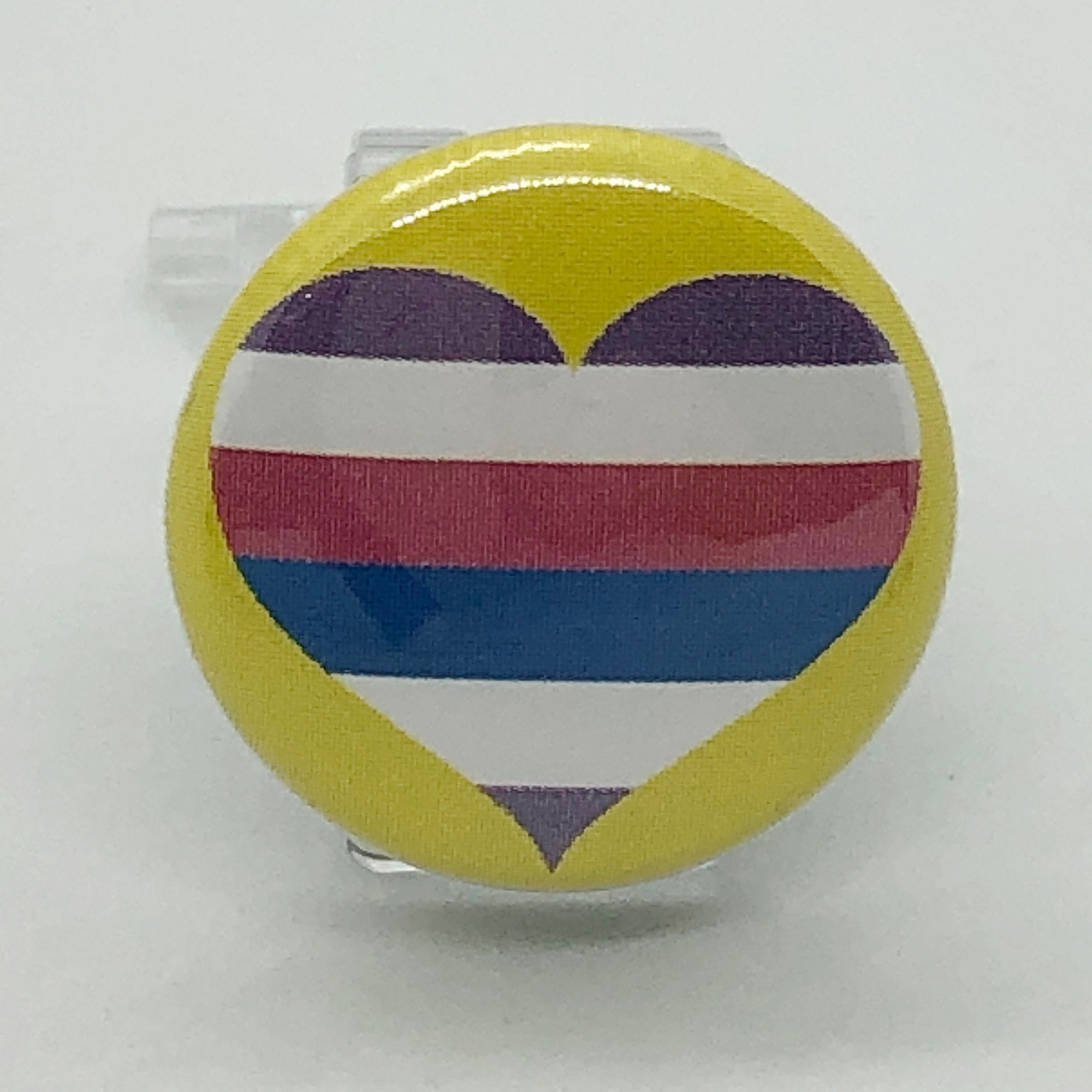 Bigender Flag or Heart 1 Inch Pin or Keychain or Zipper Pull-magnets ...