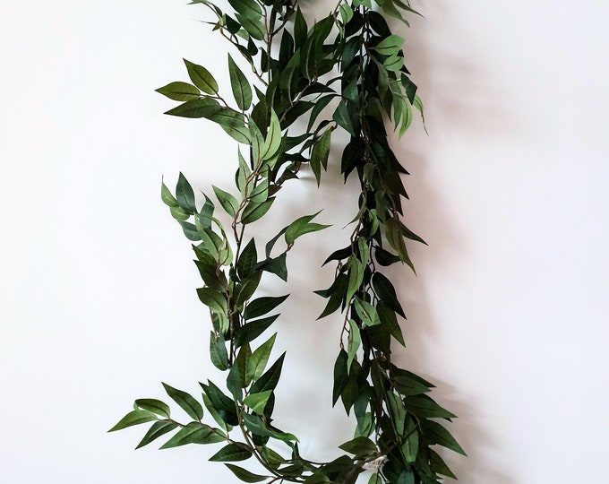 Artificial Green Ruscus Leaf Garland Perfect for Rustic/neutral Decor ...
