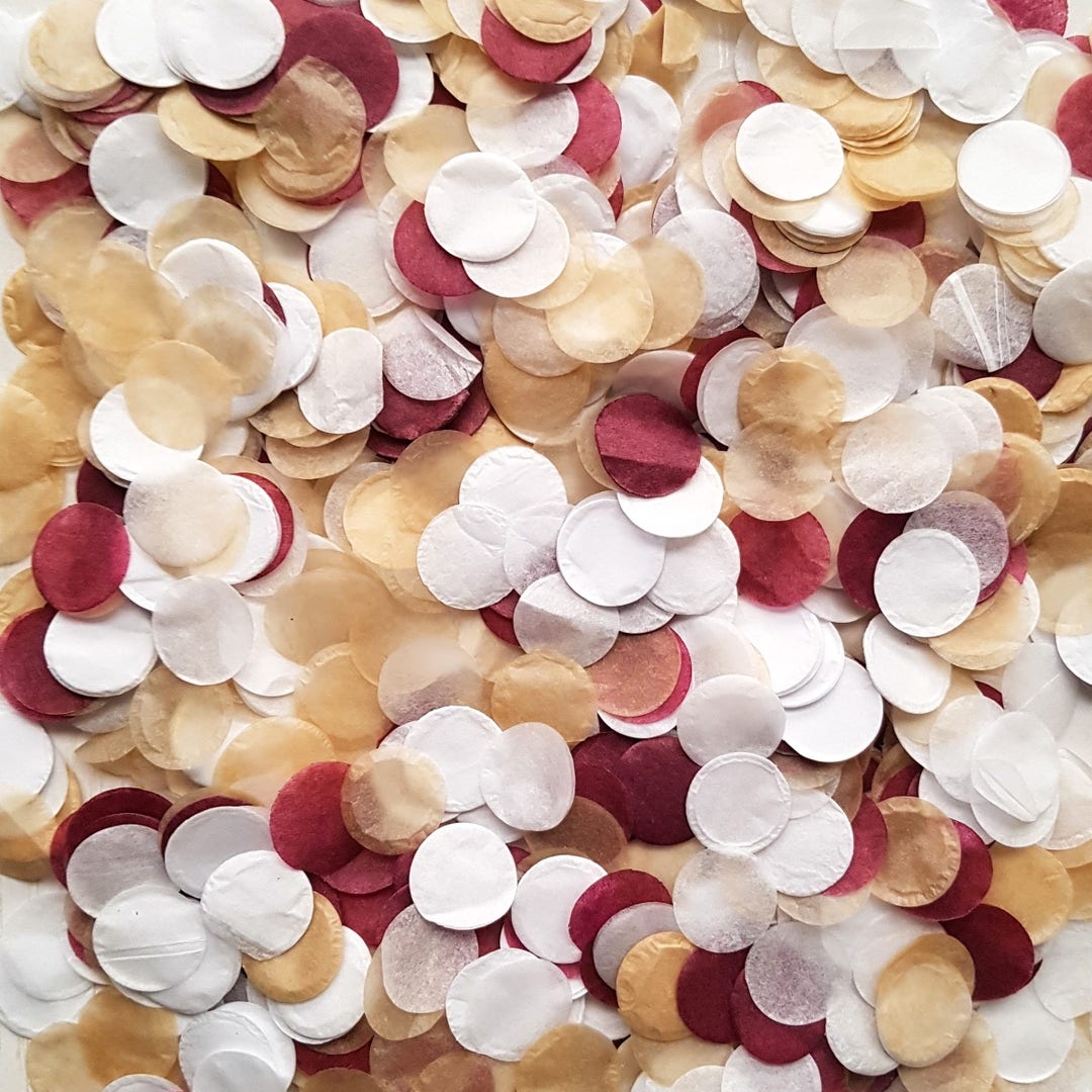 Bulk Biodegradable Confetti - Matt Champagne Gold, Burgundy Wine ...