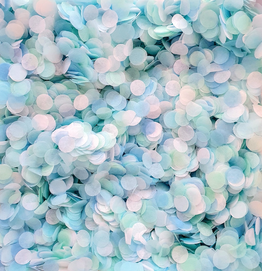Biodegradable Confetti - Dusty Blue, Baby Blue, Mint & White Confetti ...