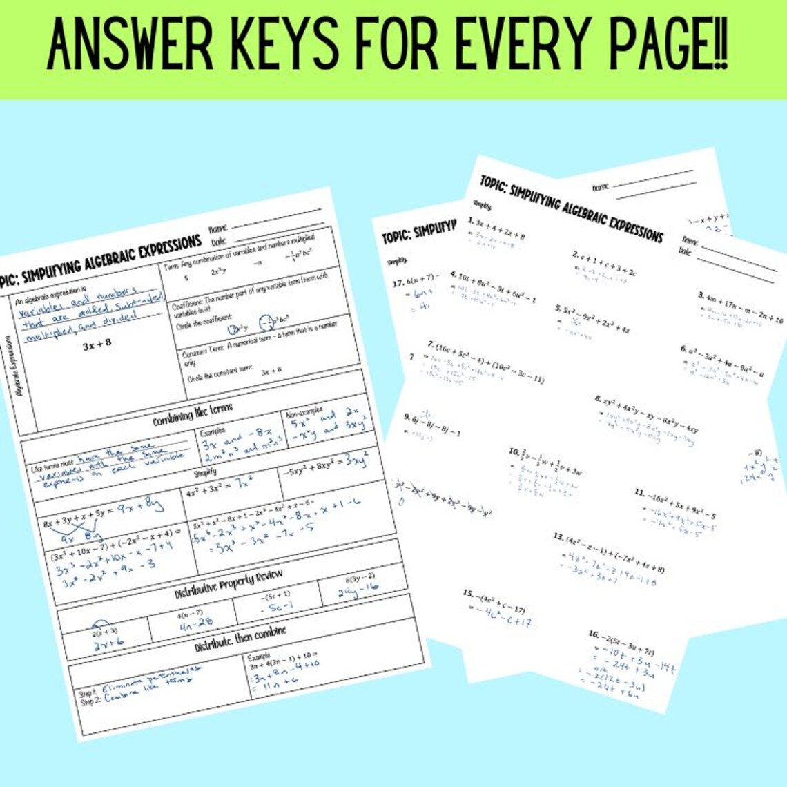 Introduction to Algebra Pre-algebra, Math Notes and Worksheets ...