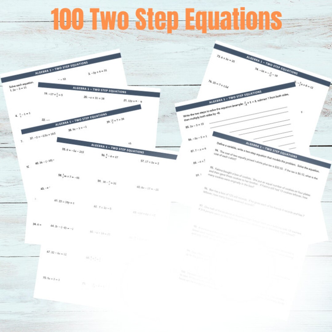 Two Step Equations, Homeschool Math, Middle School Math, Math Practice ...