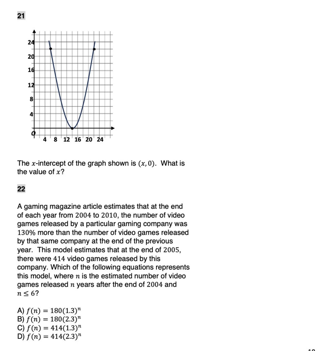 SAT Math Practice Tests for New Digital SAT, Math Practice, High School ...