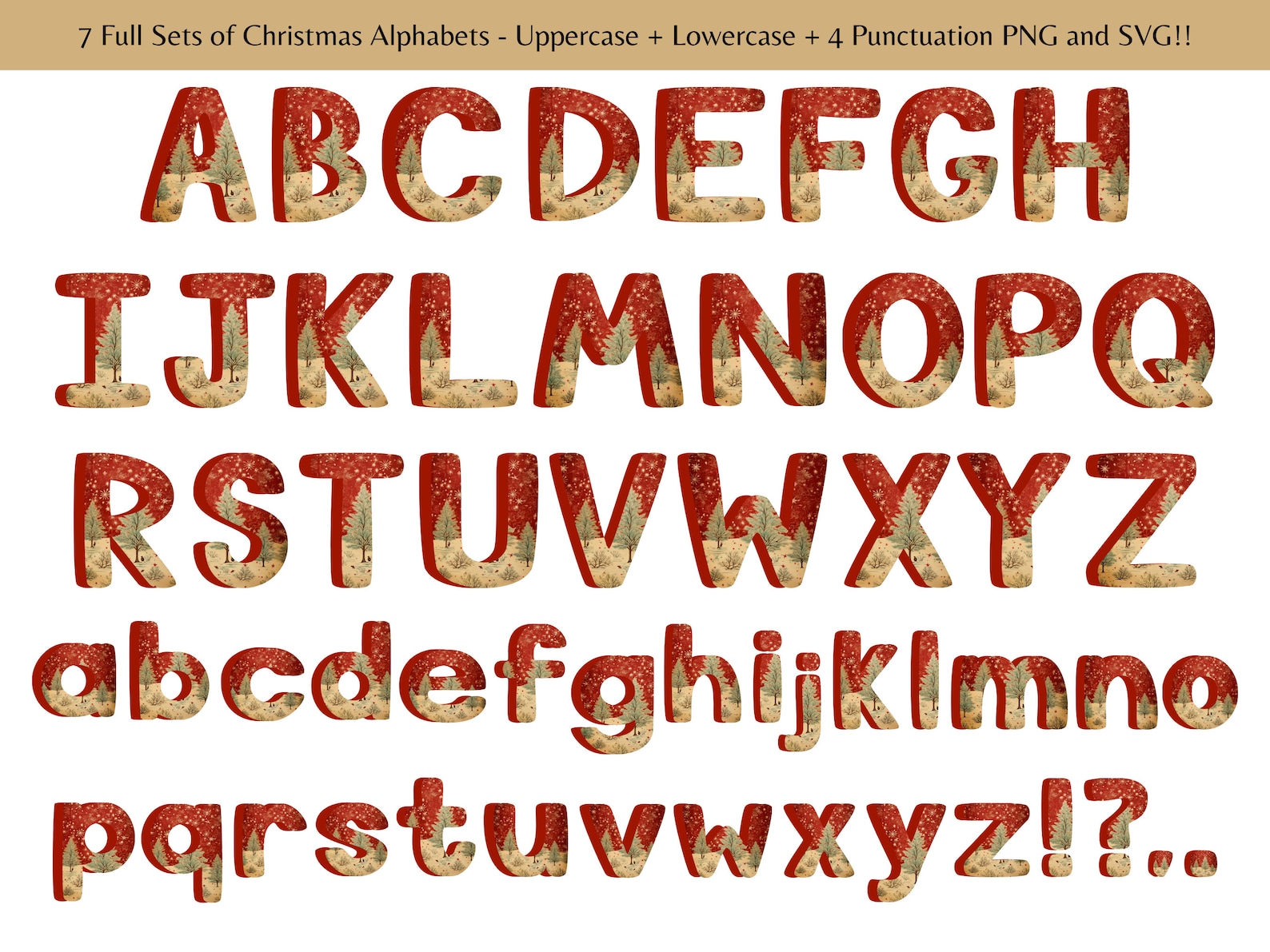 Christmas Doodle Letters PNG Files, Christmas Alphabet Letters PNG ...