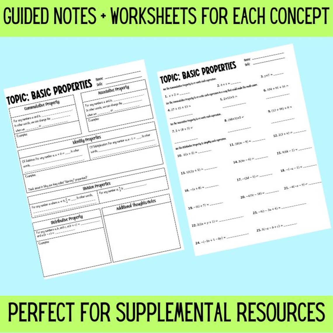 Introduction to Algebra Pre-algebra, Math Notes and Worksheets ...