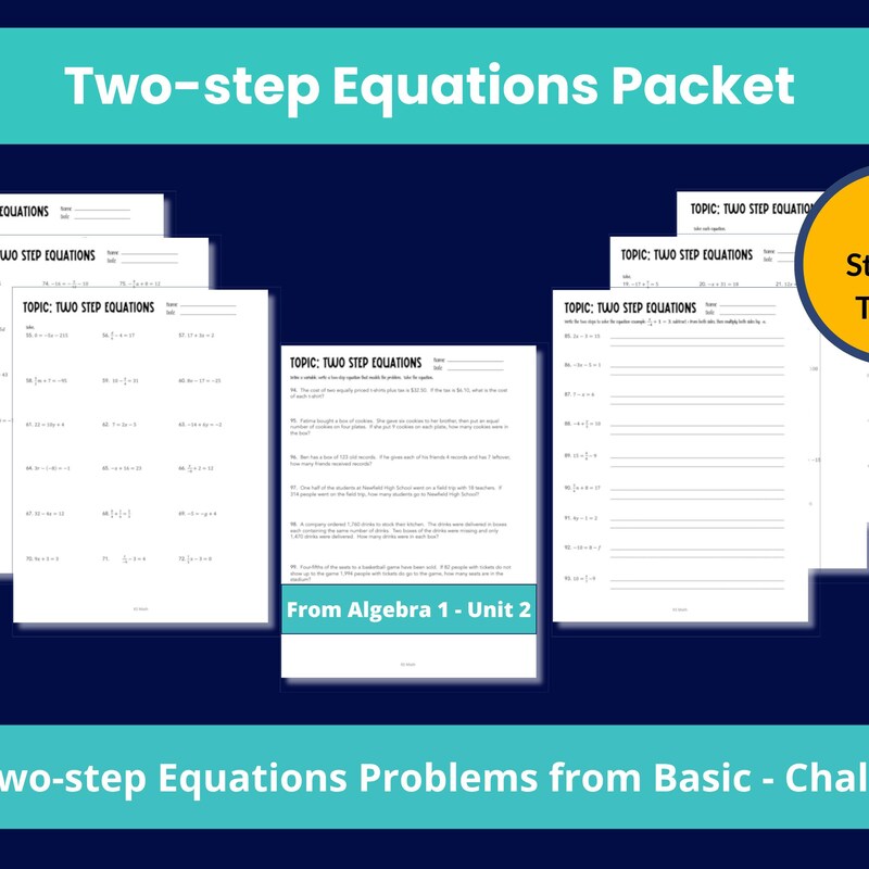 Algebra Step by Step - Etsy UK