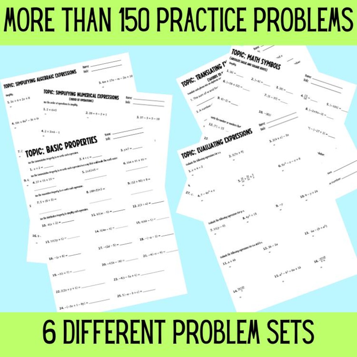 Introduction to Algebra Pre-algebra, Math Notes and Worksheets ...