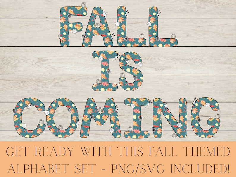 Fall Doodle Alphabet PNG Bundle, Transparent Letters (digital Download ...
