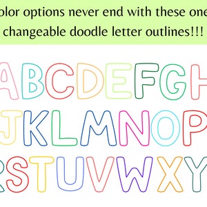 Doodle Fillable Letters: Drag & Drop Canva Alphabet (digital Download ...