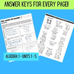 Five Complete Algebra Units, Introduction to Algebra, Equations ...