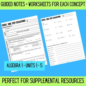 Five Complete Algebra Units, Introduction to Algebra, Equations ...