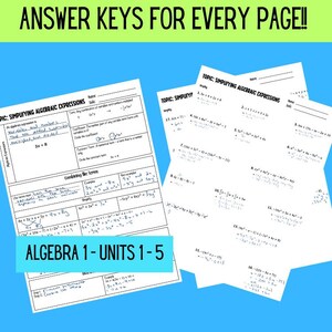 Five Complete Algebra Units, Introduction to Algebra, Equations ...