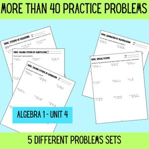 Systems of Equations Pre-algebra Algebra, Math Notes Worksheets ...
