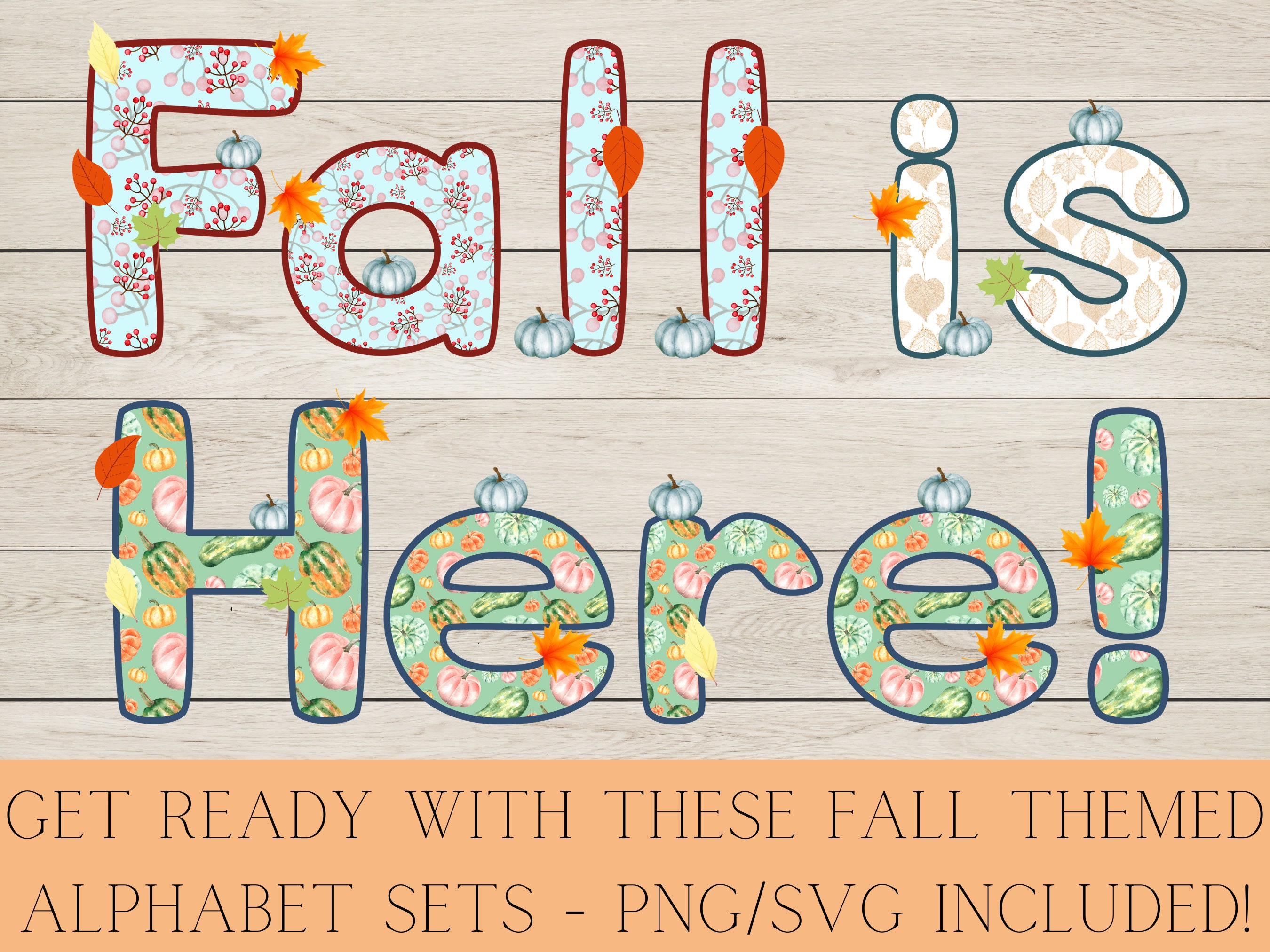 Fall Doodle Alphabet Letters, PNG SVG Bundle - Etsy