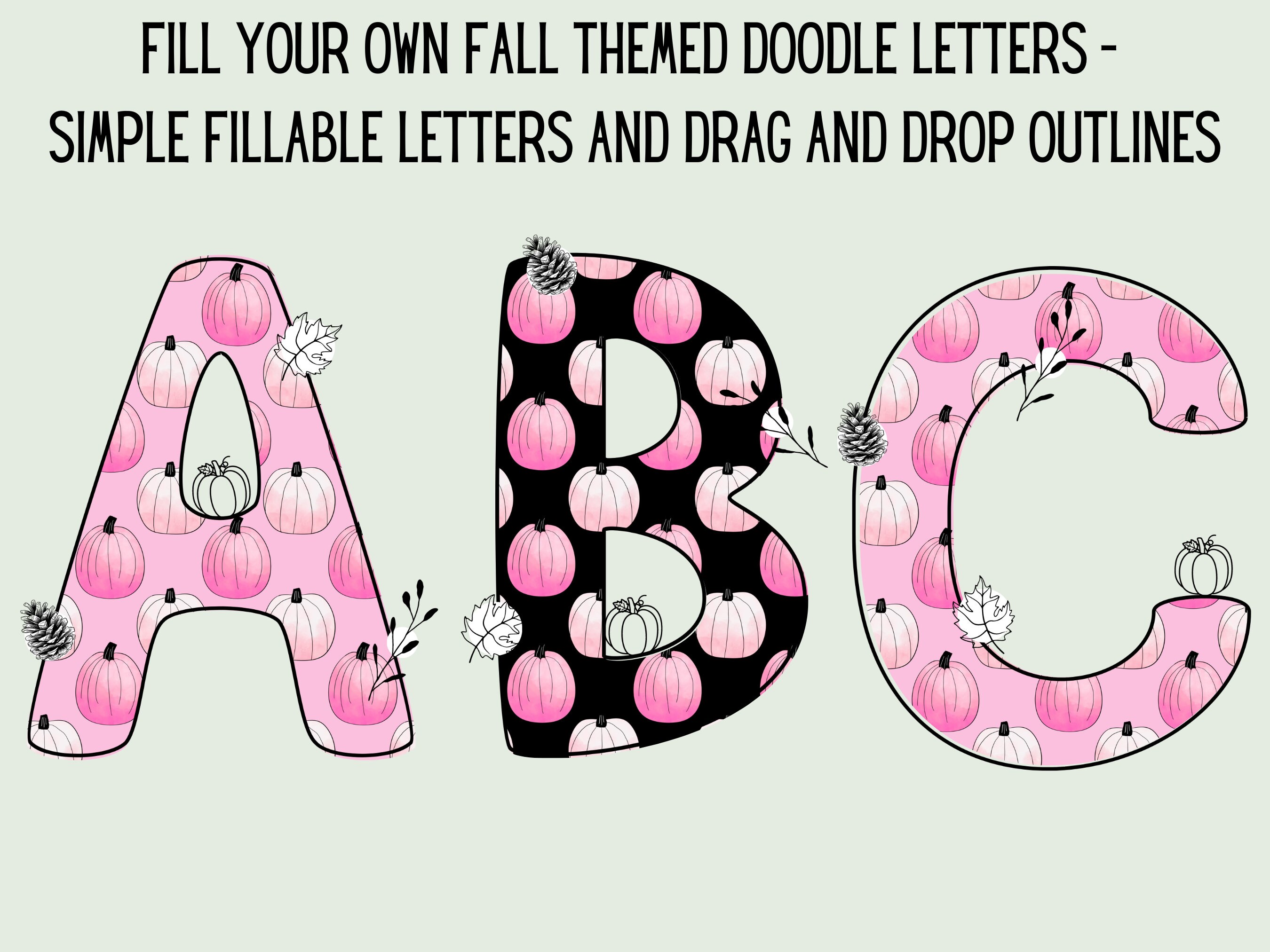 Fill Your Own Doodle Letters, Transparent Letters PNG, Drag and Drop ...