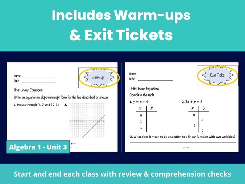 Fully Editable Linear Equations and Graphing Unit | Guided Notes ...
