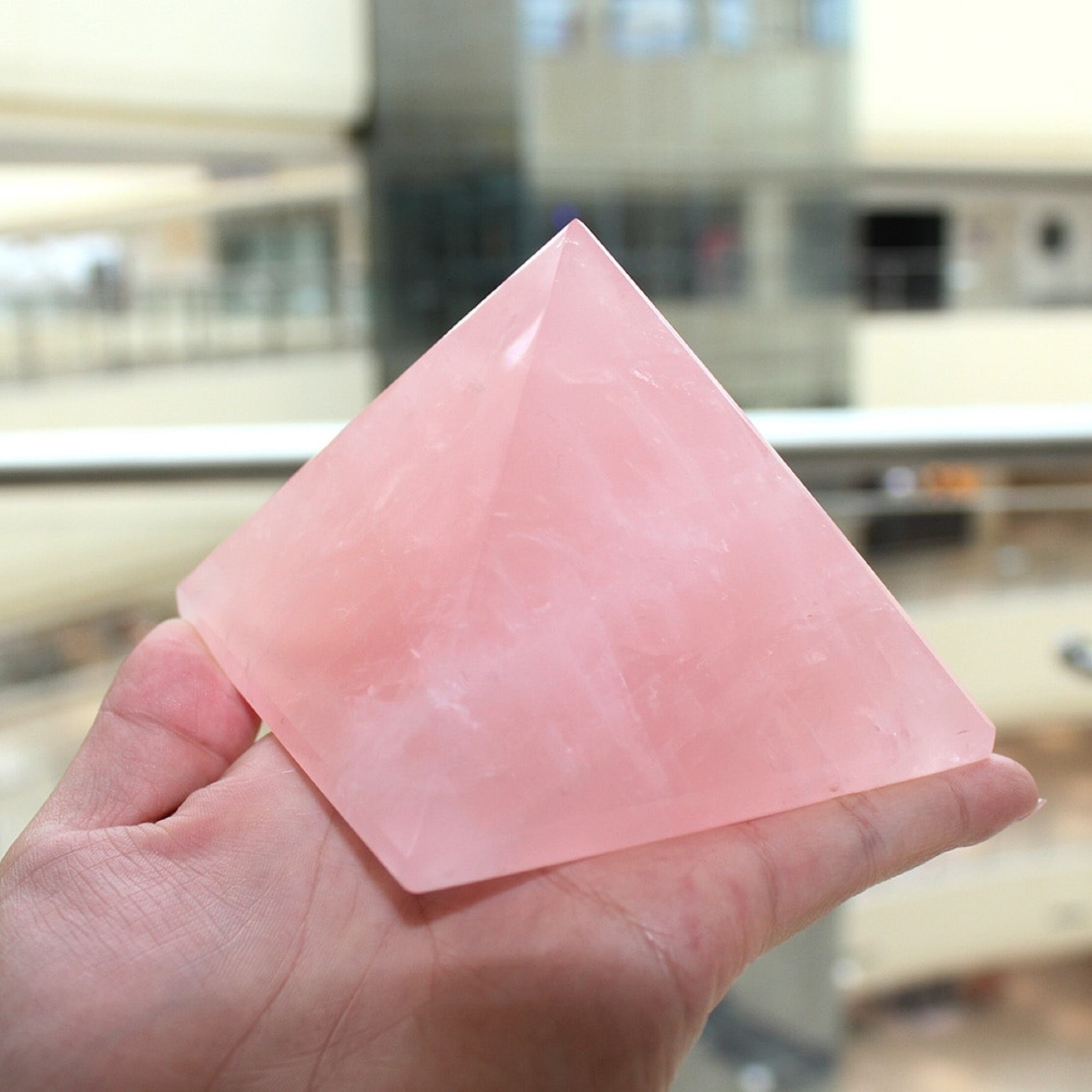 Rose Quartz Big Crystal Pyramid Rose Quartz Crystal Specimens | Etsy