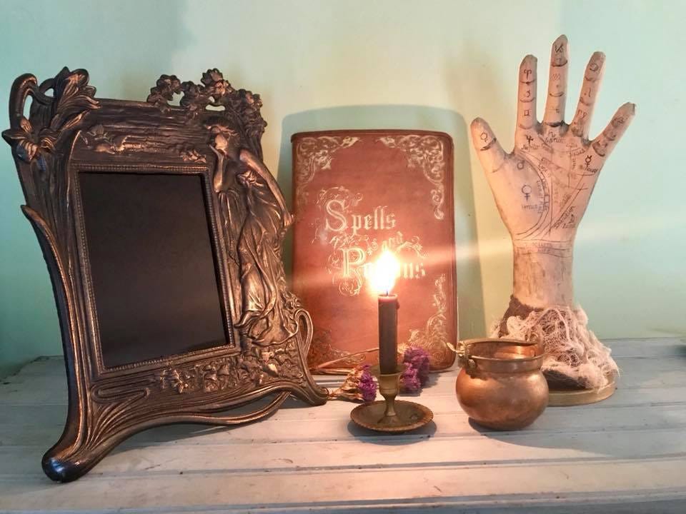 Large cast iron scrying mirror #2, art nouveau scrying mirror, witch's ...