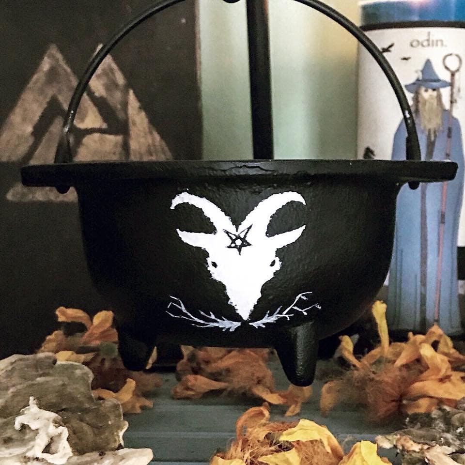 For Kellyanne ONLY Hand painted cat cauldron, Incense cauldron, Cat or ...